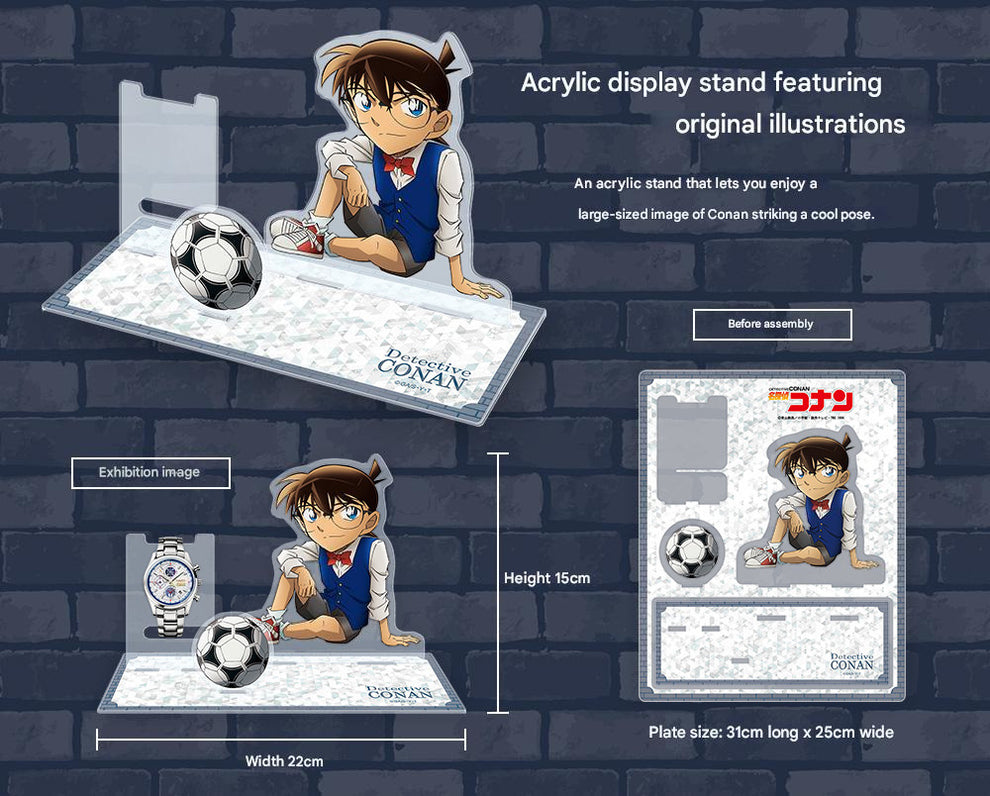 Detective Conan x SEIKO Chronograph Watch with Acrylic Display Stand L ...