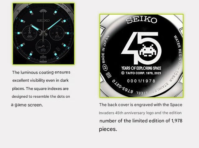 Seiko Space Invaders 45th Anniversary Wristwatch Limited Edition Made ...